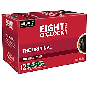 Eight O'Clock Coffee The Original, Single-Serve Keurig K-Cup Pods, Medium Roast Coffee Pods, 72 Count
