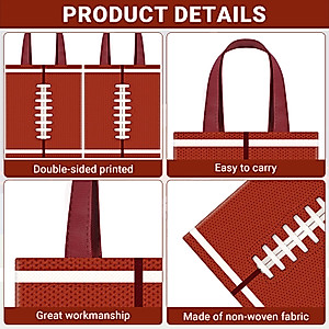 Photect 24 Pcs Football Bags Football Non Woven Gift Bags Football Treat Bags Football Goody Candy Bags Sport Favor Bags Football Themed Party Decorations Super Football Bowl Party Supplies