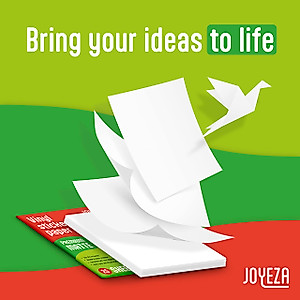 JOYEZA Premium Printable Vinyl Sticker Paper for Inkjet Printer - 25 Sheets Matte White Waterproof, Dries Quickly Vivid Colors, Holds Ink well- Tear Resistant - Inkjet & Laser Printer