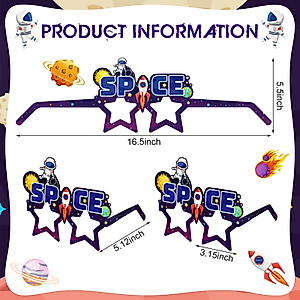 Fiada 36 Pcs Space Party Favors Birthday Gifts for Kids Space Paper Glasses Astronaut Eyeglasses Rocket Outer Planet for Boys Girls Holiday Band Birthday Baby Shower Party Decor