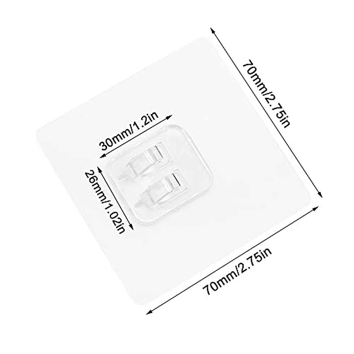 4pcs Shower Caddy Adhesive Sticker Hook Mount for Shower Caddy Basket Bathroom Shelf Soap Dish Holder Kitchen Sink Caddy Replacement Adhesive Hooks (Silver 4pack) (Transparent)