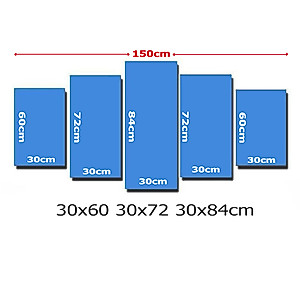 Oil Painting Canvas Framed Crisis Core game Reunion Zack Fair Sephiroth Cloud Strife Art Set of 5 Ready To Hang (Framed)(59x33Inch)