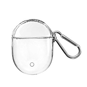 Geekria TPU Case Cover Compatible with Google Pixel Buds 2 True Wireless Earbuds Protective Charger Carrying Case, Wireless Earphones Skin Cover with Keychain Hook (Clear)