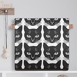 Tablerazzi Cats Pattern Cube Storage Bin, 13 Inch Collapsible Fabric Storage Cube Bin, Foldable Cube Baskets for Shelf, Closet, Organizer