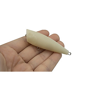 10PCS Unpainted Lure Blanks 5.87g 6.5cm with 6mm Free Fishing Eye Crankbait Baits Simulation Blank Body Clear Hard Baits Trout Salmon Minnow Lure Popper Lures Topwater Freshwater 265