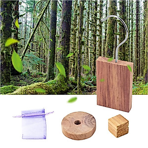 Cedar Blocks for Clothes Storage 100% Natural Cedar Balls and Cedar Chips for Storage Accessories Closet and Drawers 56-Piece Set (Free Hooks Gauze Bag Sandpaper)