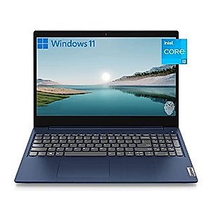 Lenovo Ideapad 3i Laptop, 15.6" FHD Display, 11th Gen Intel Core i3-1115G4, 8GB RAM, 128GB PCIe SSD, Webcam, HDMI, Wi-Fi, Fingerprint Reader, Bluetooth, Windows 11 Home, Abyss Blue