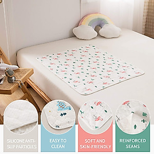 Catteyonce 2 Pcs 27x35Inches Waterproof Changing Pads,Reusable Leak Proof Crib Disaper Pads,Portable Unisex Baby Changing Mat for Home&Travel.