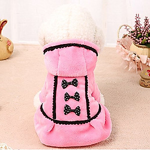 HonpraD Puppy Clothes Dog Jacket Costume Apparel Coat Supplies Puppy Winter Pet Clothes Soft Stretch Warm Fleece Pull-Over