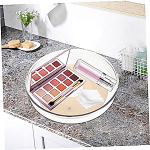 Zerodeko rotatable Tray Kitchen Sundries Holder Storage Round Makeup Organizer Tray Clear Turntable Organizer Fridge Desk Tray Rotating Condiment Rack Seasoning The pet Cosmetic to Rotate