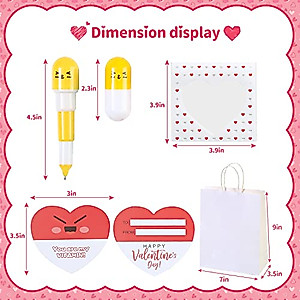 DOBKDTUYS 28pack Valentines Cards for Kids Classroom With Retractable Vitamin Pens, Funny Pens Valentines Day Gifts Exchange Gifts for Kids Classroom Party Favors Carnival Prizes Stocking Stuffers