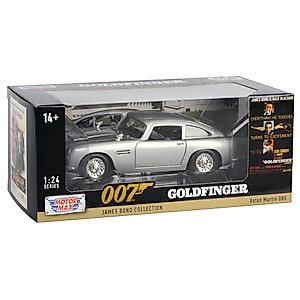 DB5 RHD (Right Hand Drive) Silver Metallic 007 "Goldfinger (1964) Movie 1/24 Diecast Model Car by Motormax 79857