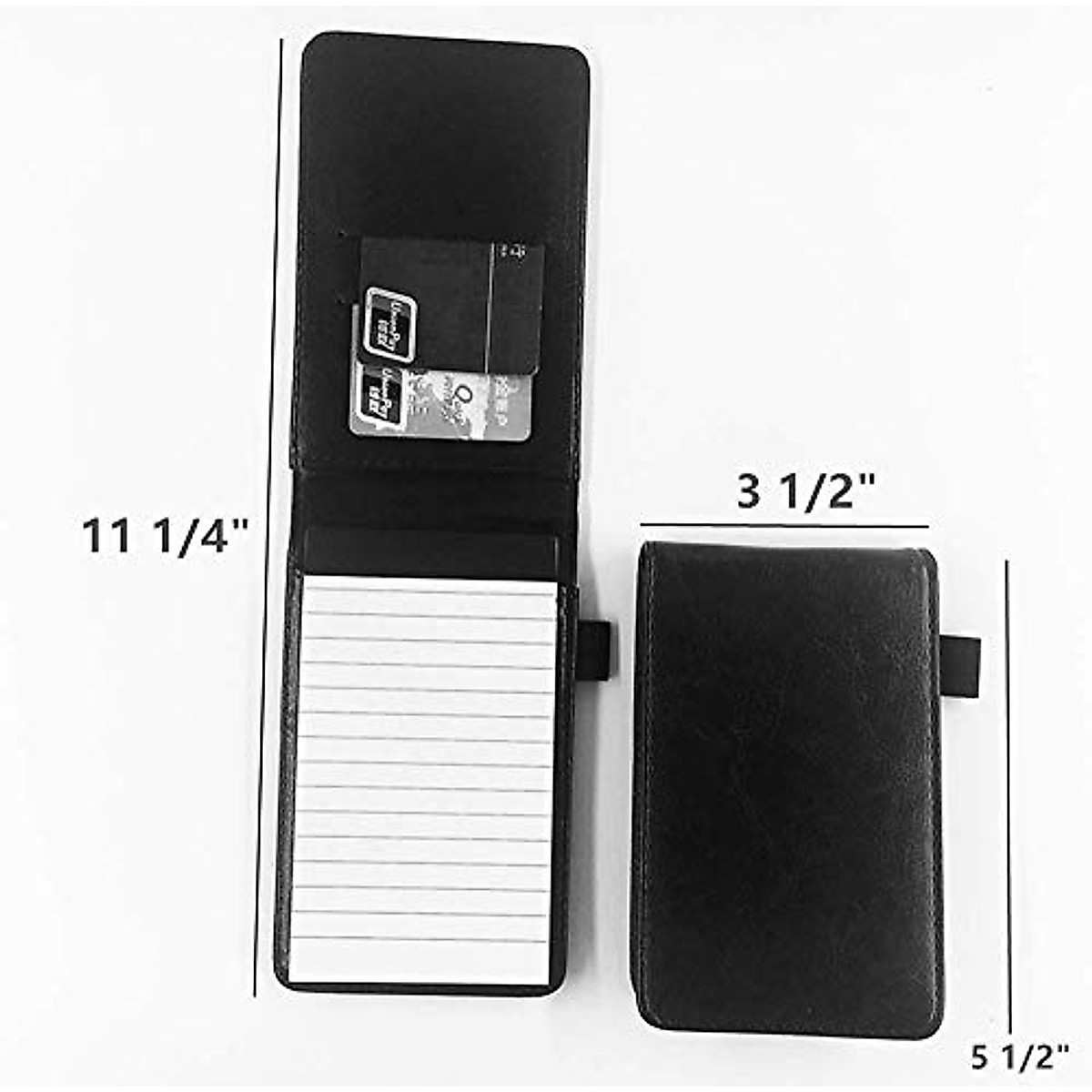 Leoyoubei Mini Pocket Notepad Holder Included with 50 Lined Sheets,Refillable,with Notebook Refills,Memo Book Refills 5 Pack 3x5 Inch Sized Writing Pad with 30 Lined Paper Per Note Pad (Blue)