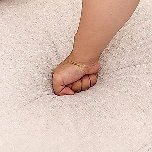 Merax 108.6" Fabric Upholstered Sectional Sofa,Modular Customizable Couch with Removable Ottoman for Living Room,Linen L U Shaped, Beige