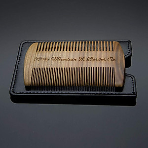 Beard Comb - Natural Sandal Wood for Hair with a Scented Fragrance Smell with Anti-Static & No Snag, Handmade Fine/Medium Tooth Brush Best for Beard & Moustache Packaged in Premium Giftbox