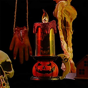 OSALADI Halloween Flameless Candles 2pcs Halloween Candles Flameless Votive Candles Skull Pumpkin Candle Lamp Flameless Tea Light for Bar Home Garden Halloween Snow Globe