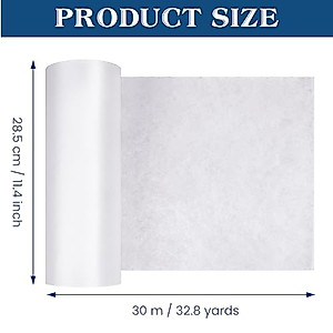 YASUOA Fusible Interfacing DIY Craft Supplies, Medium Weight Interfacing, 11.6” x 30 yards, White Non-Woven Adhesive Interface, Polyester Single-Sided Interface Perfect for DIY Interfacing Material