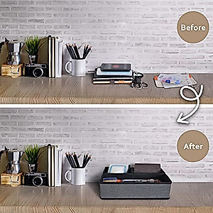 Utureal Set of 3 Foldable Storage Cubes, Fabric Storage Box Desk Organizers for Home and Office, Storage Bins for Cabinet Shelves Closet Drawer Organizing, Toys, Clothes Storage Container (Dark Grey)