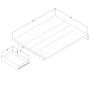 South Shore Musano Platform Bed with Drawer, Full/Queen, Nordik Oak