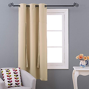 NICETOWN Roman Shade Valances for Windows - Tie Up Balloon Kitchen/Bathroom/Farmhouse Window Curtain Shade(Biscotti Beige, Grommet Top Panel, W46 x L63)