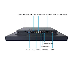 iChawk 19'' inch Monitor 1280x1024 4:3 HDMI-in VGA USB Metal Shell Anti-interference Four-wire Resistive Touch LCD Screen For PC Display, Industrial Medical Equipment With Built-in Speaker W190MT-591R