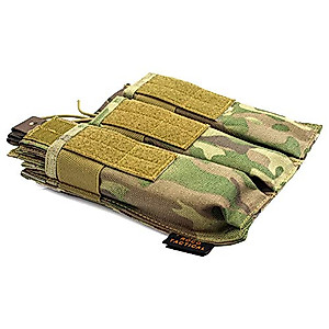 ROCOTACTICAL Tactical Molle Magazine Pouch, Open Top, Kriss Tactical Triple Mag Pouch, Molle Triple Tactical Mag Pouch (CP Multicam)