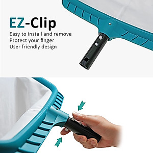 POOLWHALE Professional Pool Skimmer Net, Heavy Duty Swimming Leaf Rake Cleaning Tool with Deep Fine Nylon Mesh Net Bag - Fast Cleaning,Easy Scoop Edge,Debris Pickup Removal