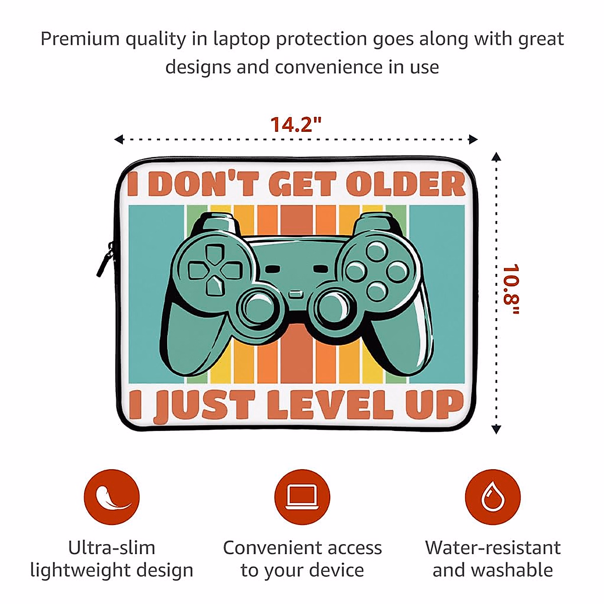 I Just Level Up Mac Book Air 14" Sleeve - Gaming Laptop Sleeve - Gamepad Mac Book Sleeve