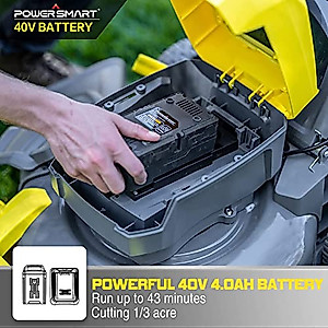 Lawn Mower Dual-Force Cutting Cordless Lawn Mower (17inch 40V4.0Ah)…