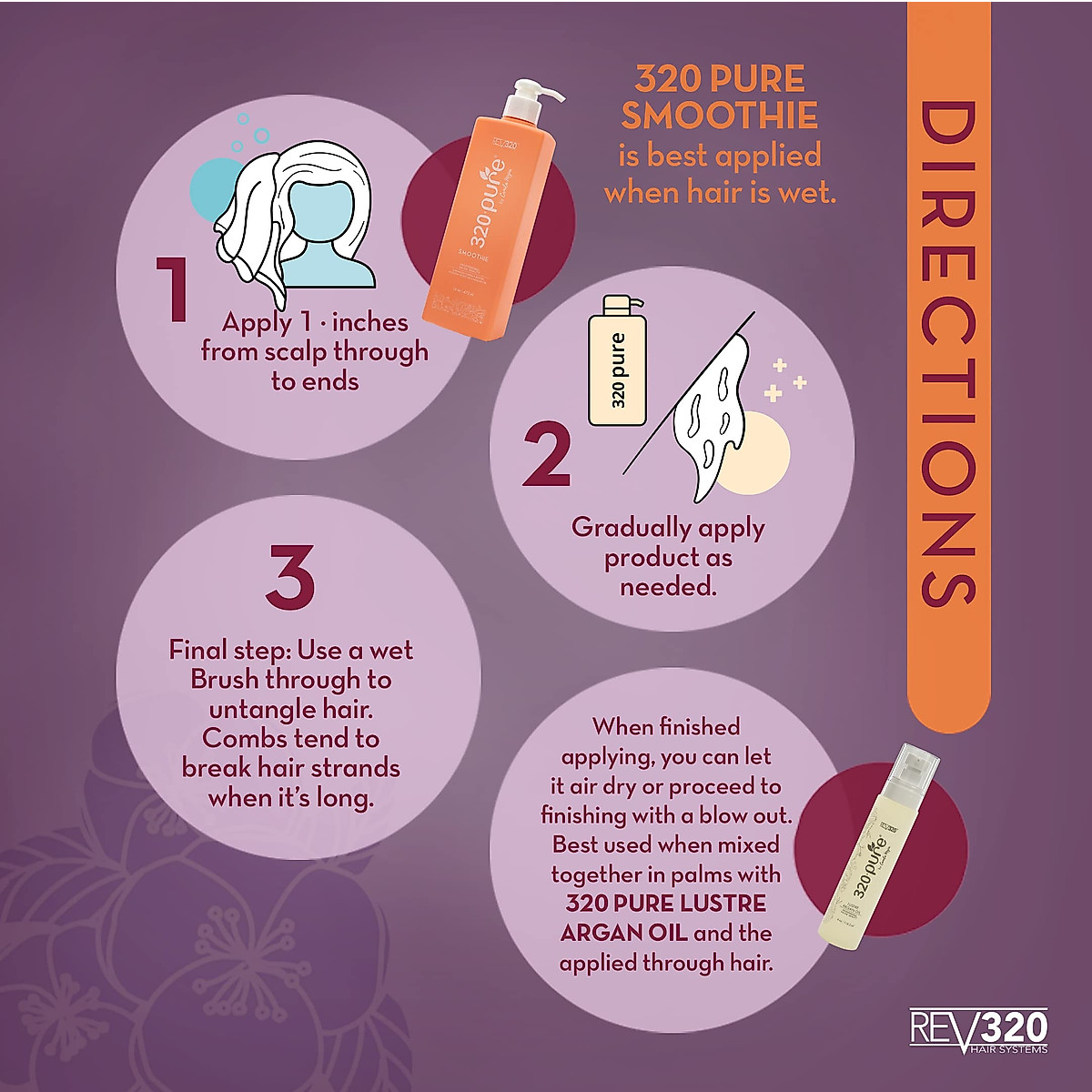 Rev320 320 Pure Smoothie - Leave In Conditioner - Pure Extracts - Frizz Control Lock In Moisture (16oz)