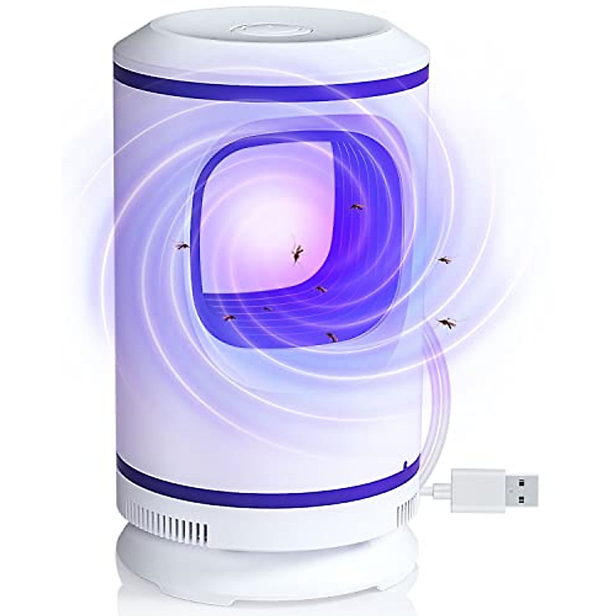 Bug Zapper Indoor, GILAYGROW Insect Trap, Quiet Mosquito Lamp, Electric Mosquito Killer Trap, Fly Trap, Fruit Flies Mosquito Zapper for Bedroom, Living Room, Kitchen, Office(Black) (White)