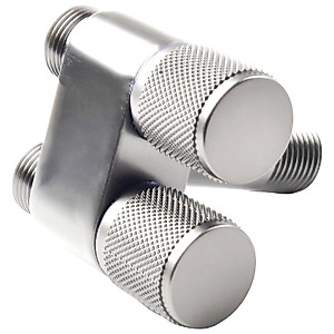 1-In-2-Out Dual Control Valve, Handheld Bidet Sprayer for Toilet G1/2 Double Control Washing Machine Faucet Hand Sprayer Kit for Feminine Wash, Pet, Cloth, Bidet Bathroom Cleaning (Silver)