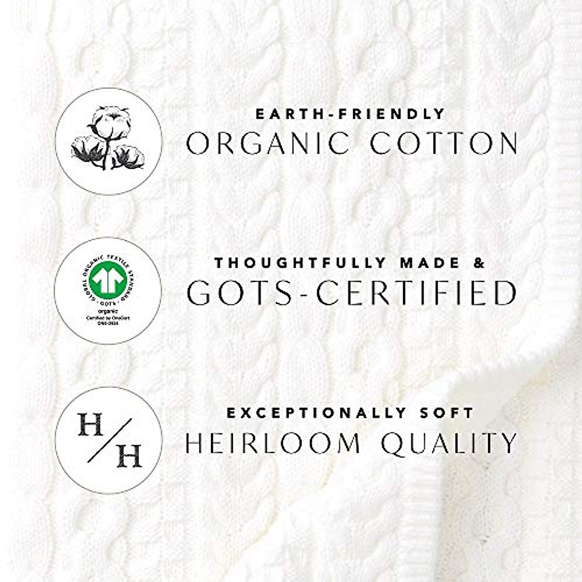 Hope & Henry Women's Organic Long Sleeve V-Neck Cricket Sweater, Large, Soft White Cable with Navy