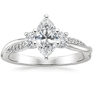 JEWELERYIUM 1 CT Marquise Cut Colorless Moissanite Engagement Ring, Wedding/Bridal Ring Set, Solitaire Halo Style,Solid Sterling Silver Vintage Antique Anniversary Bridal Jewelry, Gorgeous Gift (4)