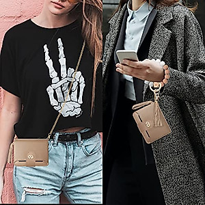 SNUG STAR Multi-Purpose Wallet RFID High Capacity Card Holder Zipper Coin Purse with Wristlet Bracelet Keychain Silicone Beaded Bangle (RFID Silicone Bracelet(16 Cards)-Brown)