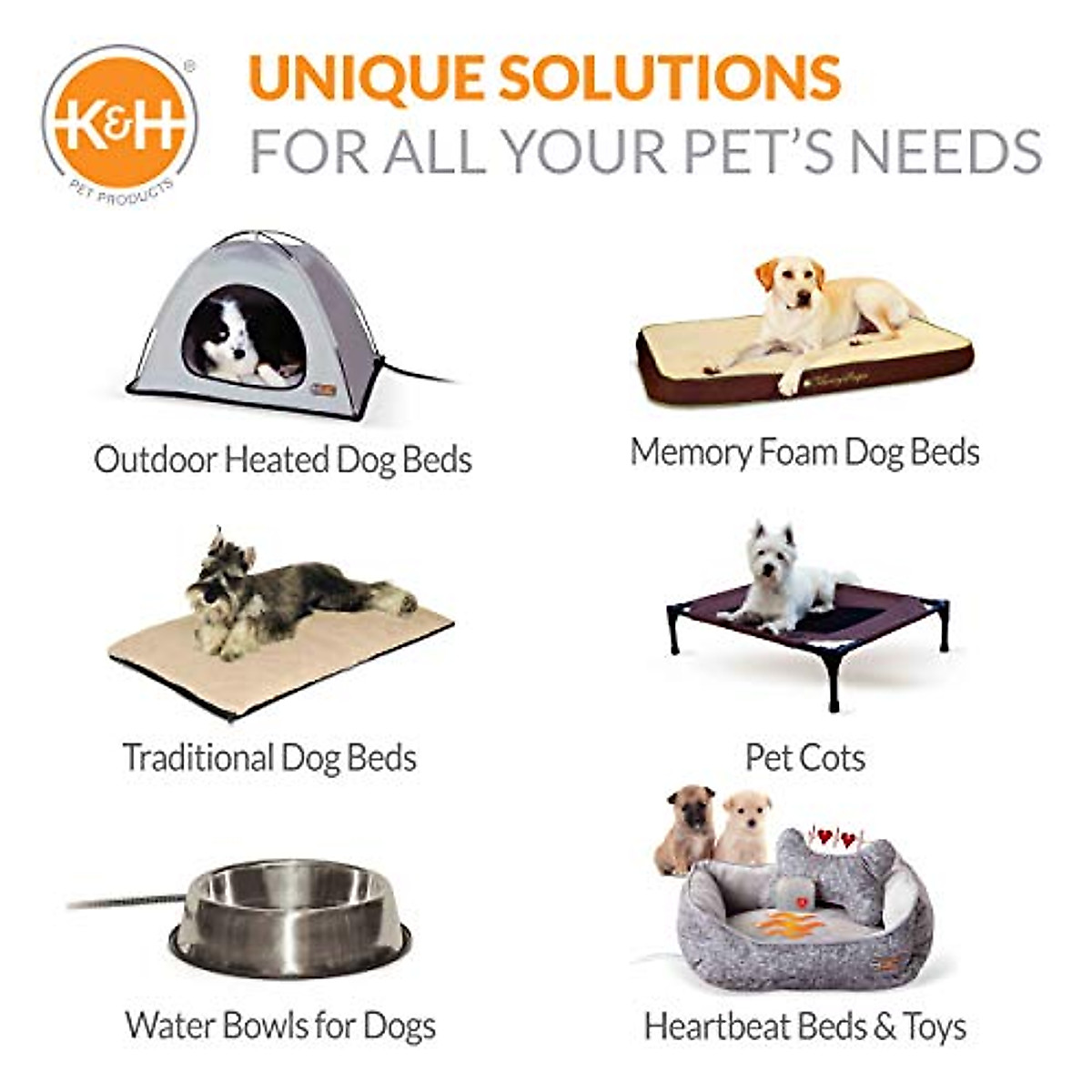 K&H PET PRODUCTS Quilt-Top Superior Orthopedic Bed Gray/Geo Flower Large 35 X 46 Inches