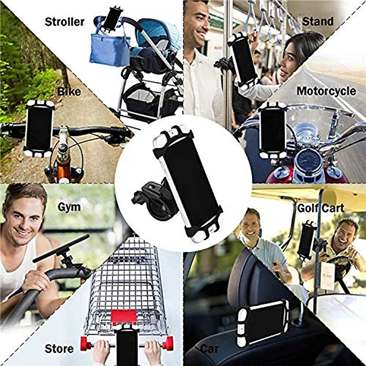 Universal Magnetic Bike, Motorcycle, Mic Stand, Pole, Stroller, Shopping Cart Mount for Cell Phones. Compatible with iPhone, Samsung Galaxy, HTC, Google, etc.