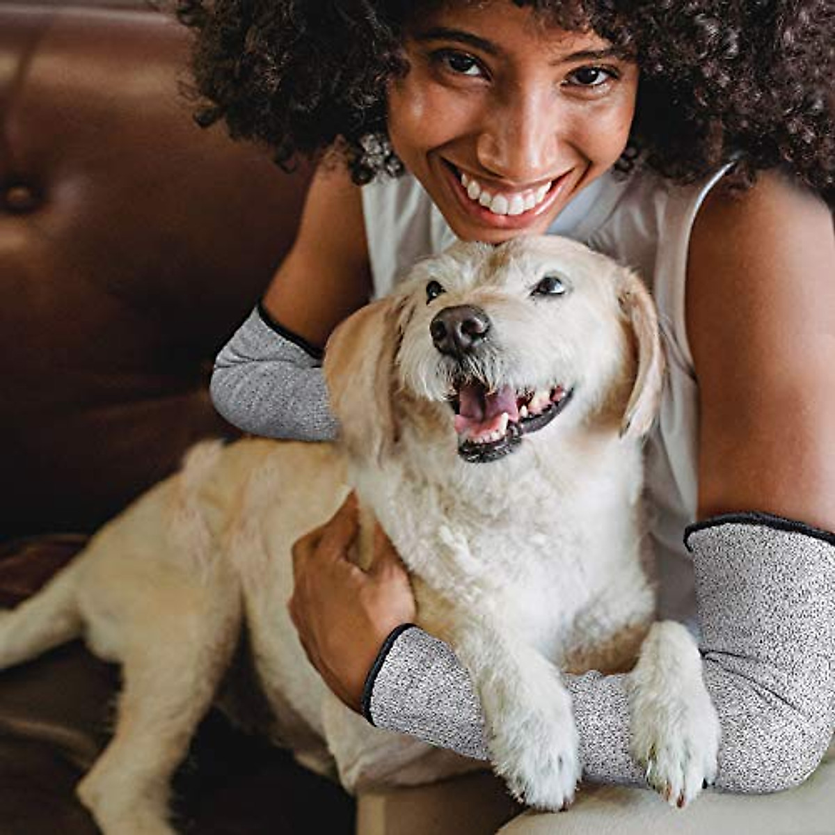 Evridwear 1 Pr/Pack Cut Resistant Sleeves for Arm Work Protection Safety in EN388 Level 5, Anti-Puncture Choice With or Without Thumb Hole. 1 pair/pkg. 4 sizes (Large, No Thumb Hole)