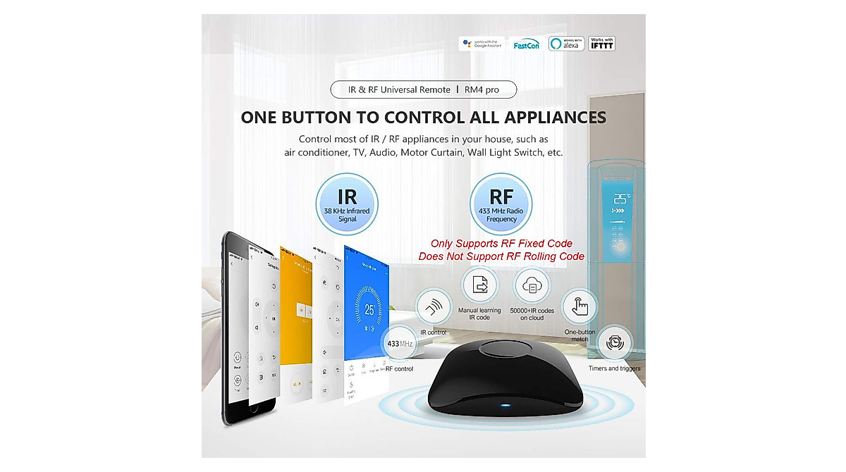 Broadlink RM4 Pro: Smart Home IR/RF Remote Control Hub