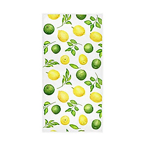 OTVEE Lime Lemon Citrus Fruit Towels Hand Washcloths 30x15 inch Polyester Fingertip Towel for Home Hotel Bathroom Decoration