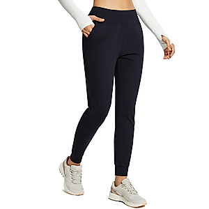 BALEAF Women's Fleece Lined Joggers Waterproof Thermal Hiking Pants Sweatpants Track Pants Winter Clothes Running Gear Black M