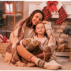 Gift Boutique 24 Disposable Christmas Gingerbread Party Cup 7 Oz 24 & 7" Paper Scallop Shaped Saucer Plates Set with Handle for Tea Hot Cocoa Chocolate Coffee Mugs Holiday Xmas Table Dinnerware Suppy