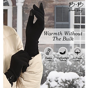 Brook + Bay Women's Gloves for Cold Weather - Women's Gloves w/Touchscreen Fingers - Fleece Gloves for Women - Texting Glove