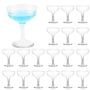 Belinlen 18 Count 5oz Acrylic Martini Glasses for Party Champagne Tower Plastic Champagne Coupe Glasses for Martini, Margarita, Cocktail, Dessert(Reusable, Dishwasher Safe)