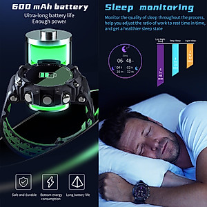 Oxsioeih Military Tactical Smart Watches for Men 1.28" 5ATM Waterproof Fitness Tracker SmartWatch for Android & iPhones with Heart Rate Blood Pressure Monitor Adults Sports Bluetooth Watch