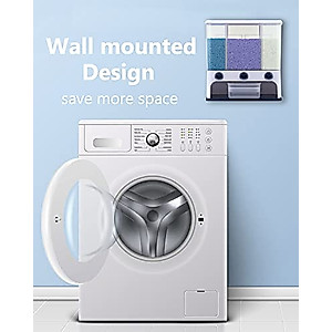 176 Oz Wall Mounted Laundry Detergent Dispenser for Laundry Room Storage, 3-Grid Softener Beads Dispenser, Suitable for Beads, Scent Boosters, Dry Washing Powder