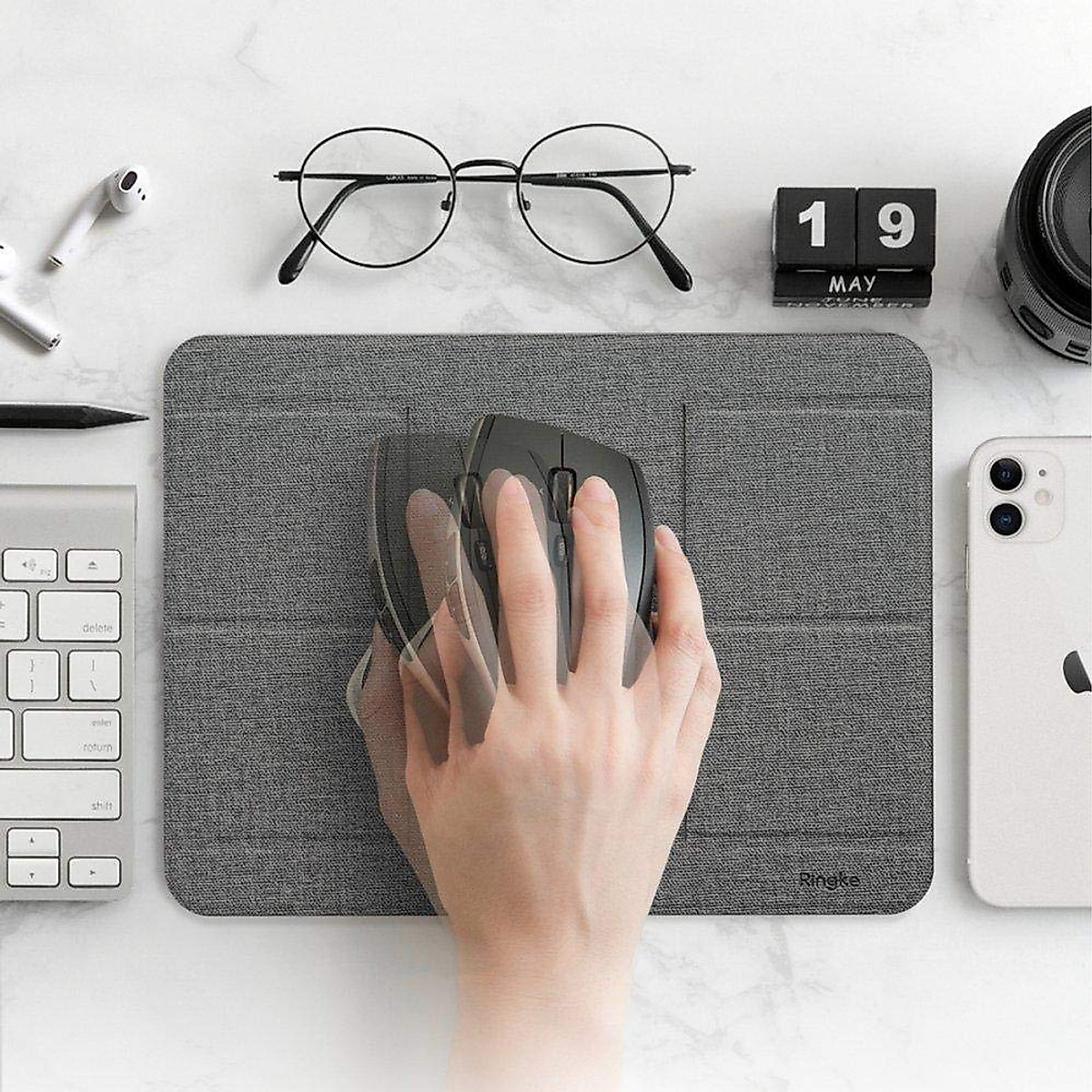 Ringke Folding Stand 2, Portable & Foldable Design Lightweight Anti-Slide Open Space Cooling Two Elevation Adjustments Invisible Laptop Stand for MacBooks, Tablets, Laptops and Notebooks - Gray