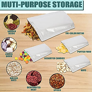 35 Pack 1 Gallon Mylar Bags for Food Storage with Labels(40pcs), Size 10''x15'' Mylar Bags 1 Gallon with Extra Thick 4.7 Mil Each Side, Heat Sealable Bags for long term food storage