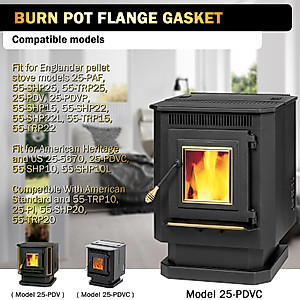 Replacement for Englander Pellet Stove Burn Pot Flange Gasket, Part Number PU-BPG Compatible with Englander Pellet Stove 25-PAF, 55-SHP25, 55-TRP25, 25-PDV, 25-PDVP, 55-SHP15, 55-SHP22