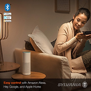 SYLVANIA SMART+ Bluetooth Clear Filament Soft White A19 LED Bulb, Compatible with Alexa, Apple HomeKit and Google Assistant, 1 pack